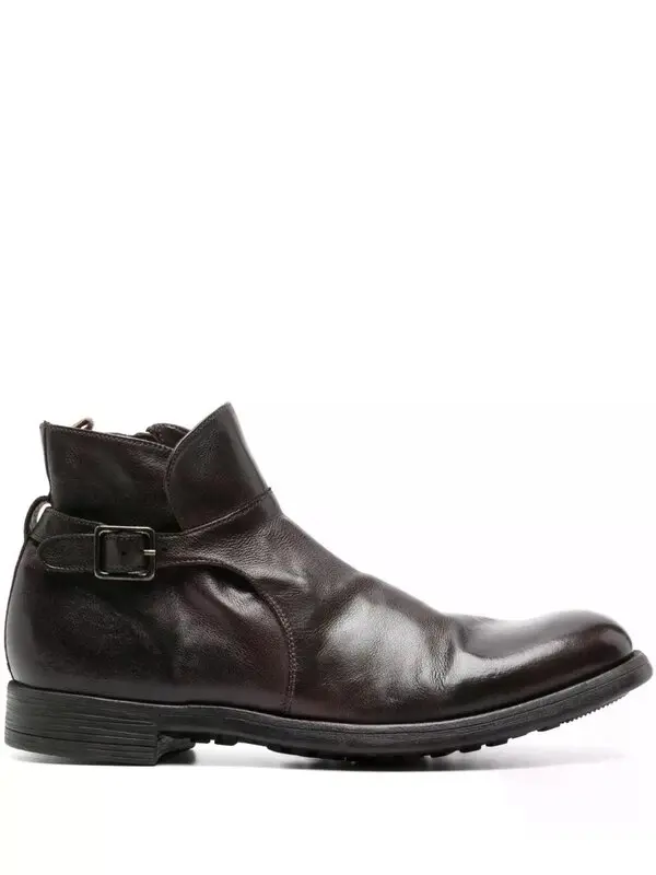 Officine Creative Buckle-strap Leather Ankle Boots