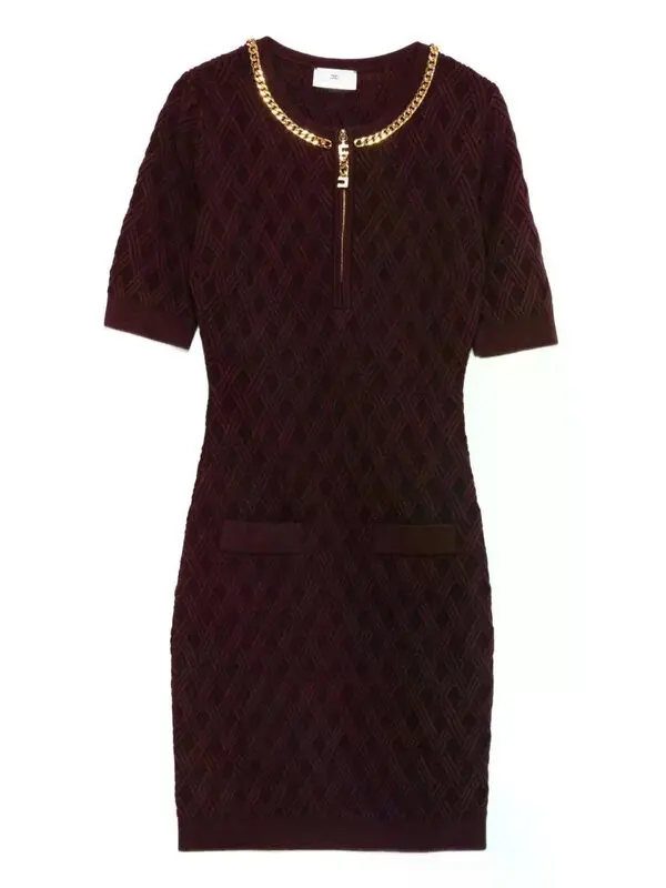 Elisabetta Franchi Chain-embellished Mini Dress - Red