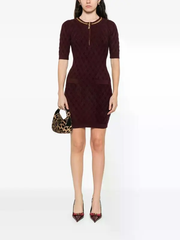 Elisabetta Franchi Chain-embellished Mini Dress - Red