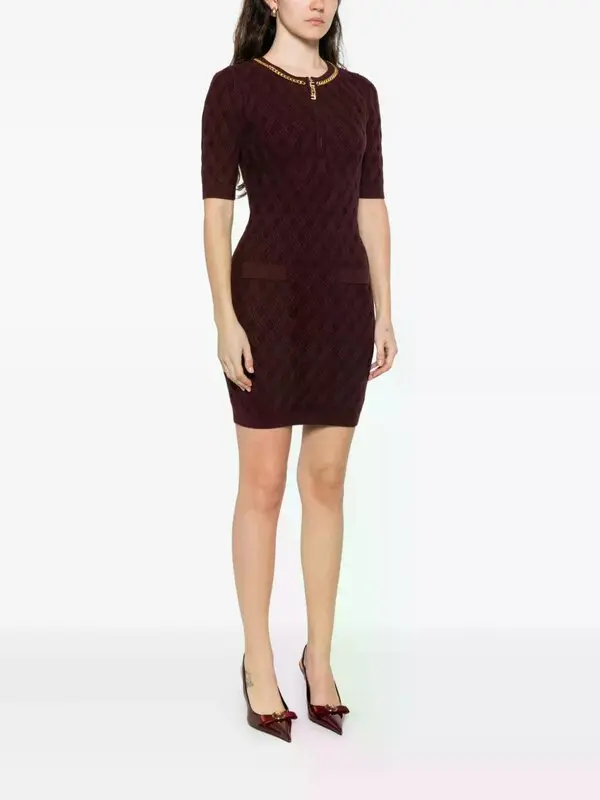 Elisabetta Franchi Chain-embellished Mini Dress - Red