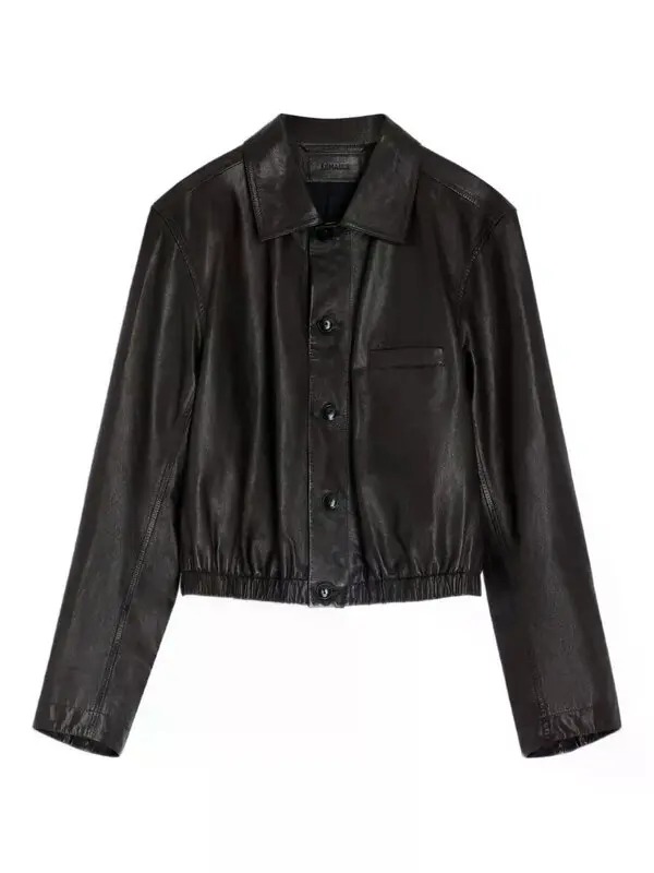 LEMAIRE Buttoned Leather Jacket - Brown