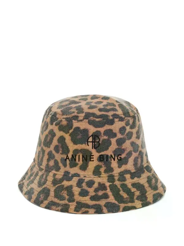ANINE BING Leopard-print Bucket Hat