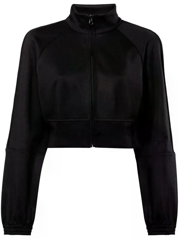 REEBOK Logo-embroidered Cropped Track Jacket
