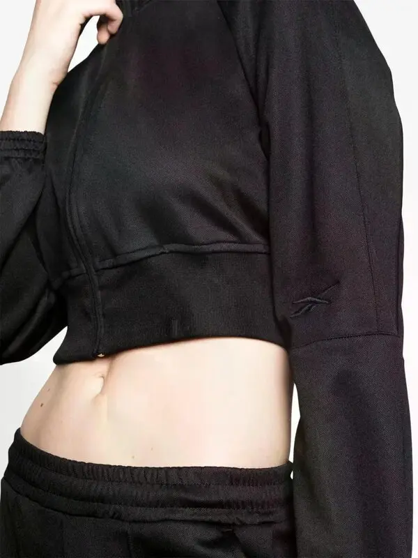 REEBOK Logo-embroidered Cropped Track Jacket