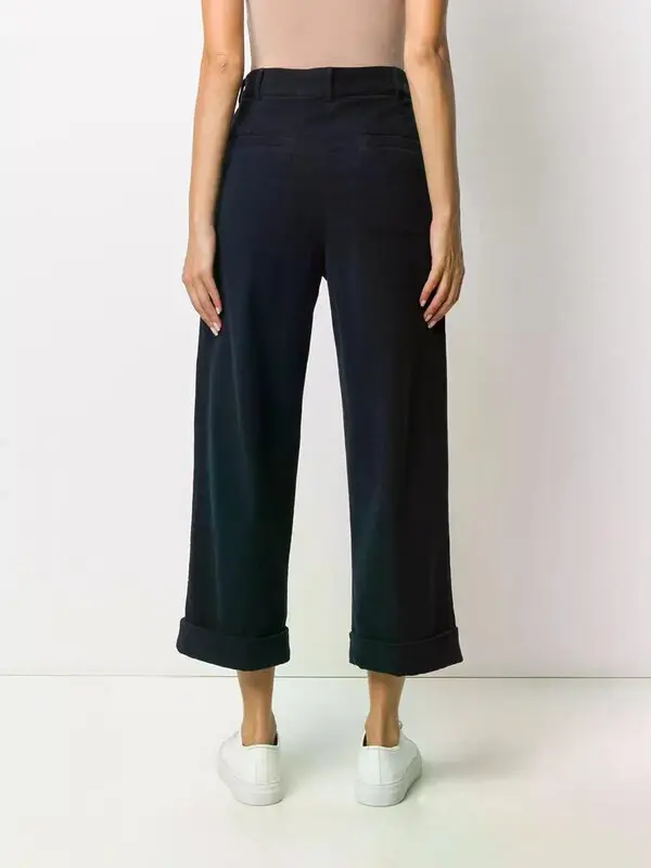 Aspesi Cropped Wide Leg Trousers - Blue
