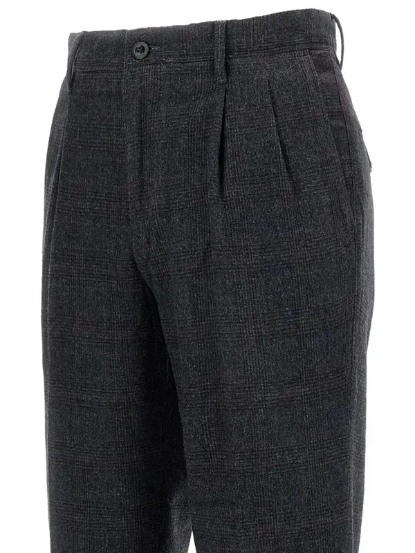 Incotex Check-pattern Trousers - Black