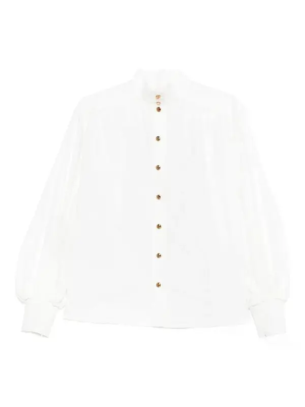 Zimmermann Buttoned Mock-neck Blouse