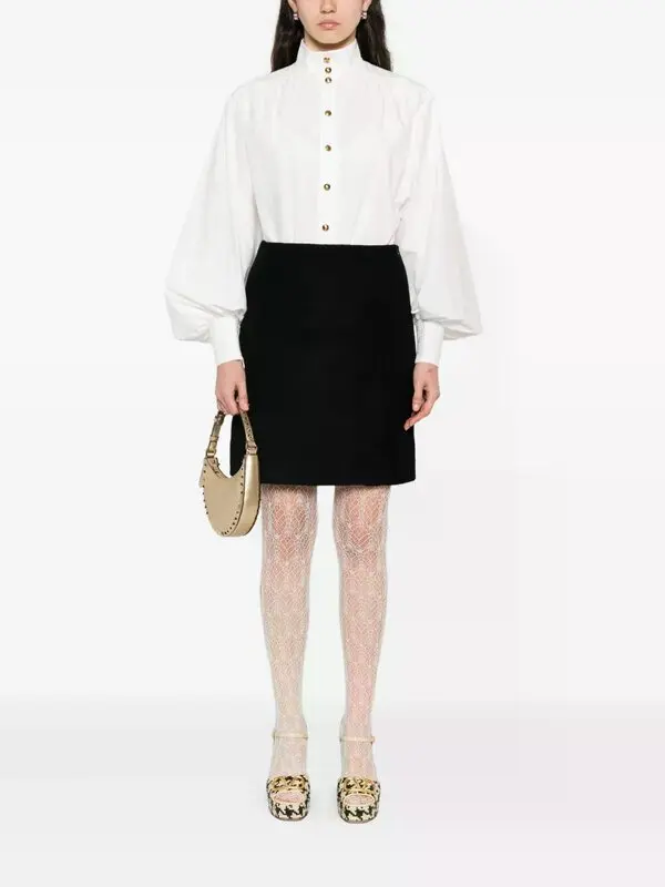 Zimmermann Buttoned Mock-neck Blouse