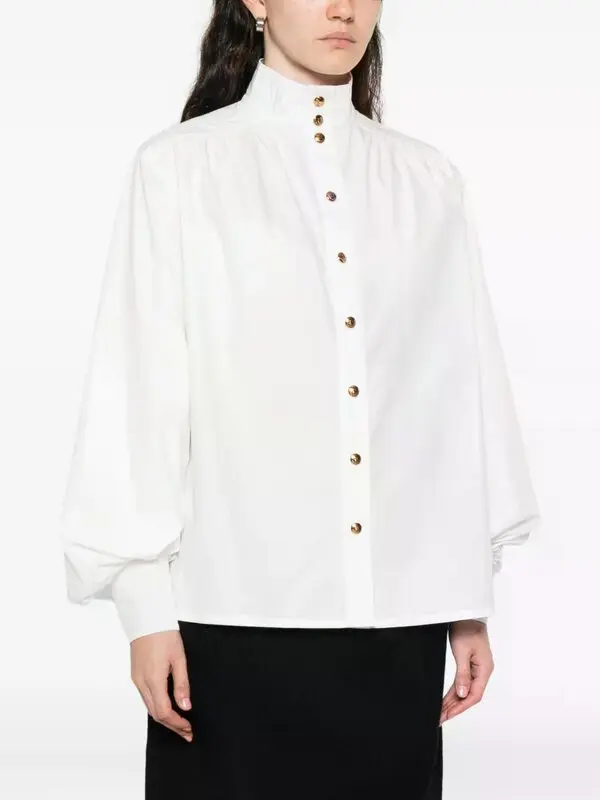 Zimmermann Buttoned Mock-neck Blouse