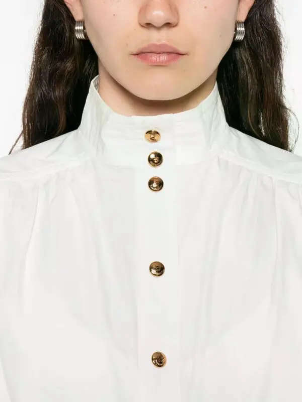 Zimmermann Buttoned Mock-neck Blouse