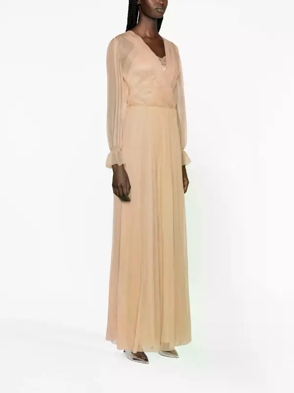 Alberta Ferretti Pleated Silk-chiffon Dress