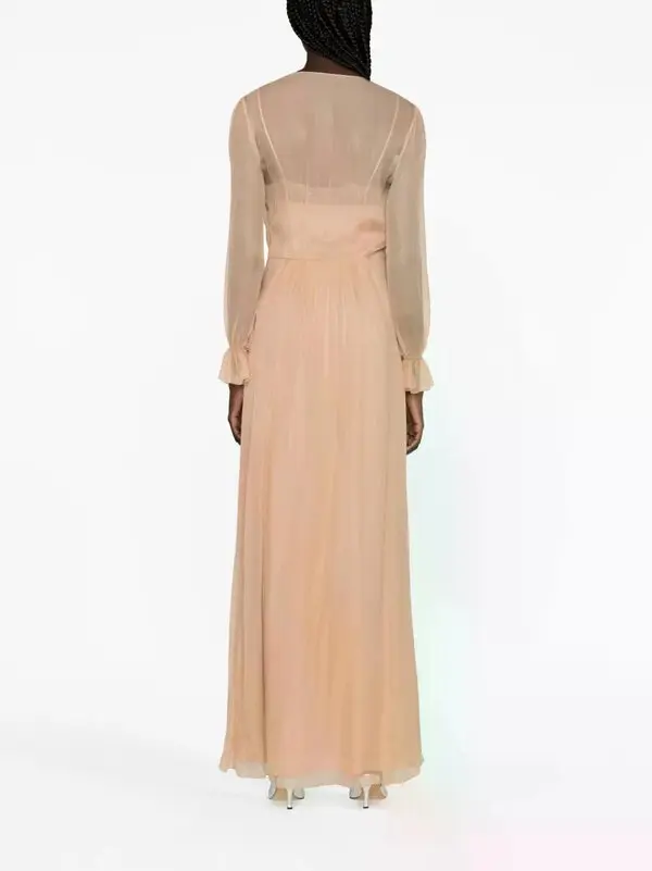 Alberta Ferretti Pleated Silk-chiffon Dress