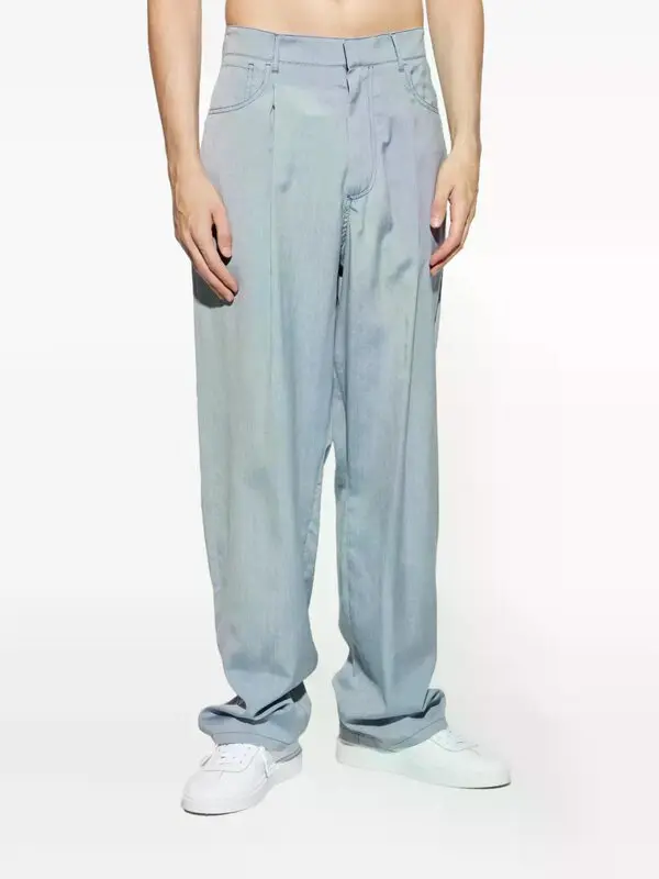 Giorgio Armani Pleated Denim-effect Trousers