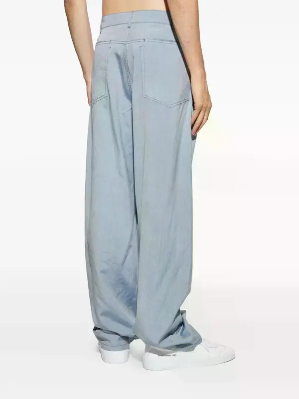 Giorgio Armani Pleated Denim-effect Trousers