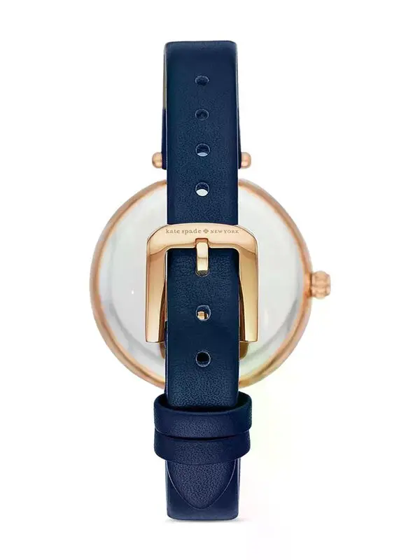 Kate Spade New York 34mm Quartz Watch With Mother-of-pearl Dial And Leather Strap