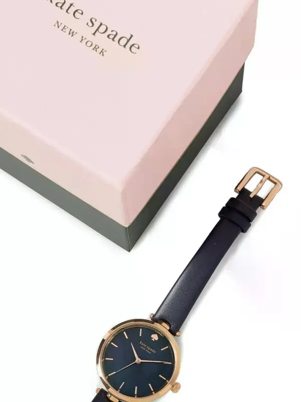 Kate Spade New York 34mm Quartz Watch With Mother-of-pearl Dial And Leather Strap