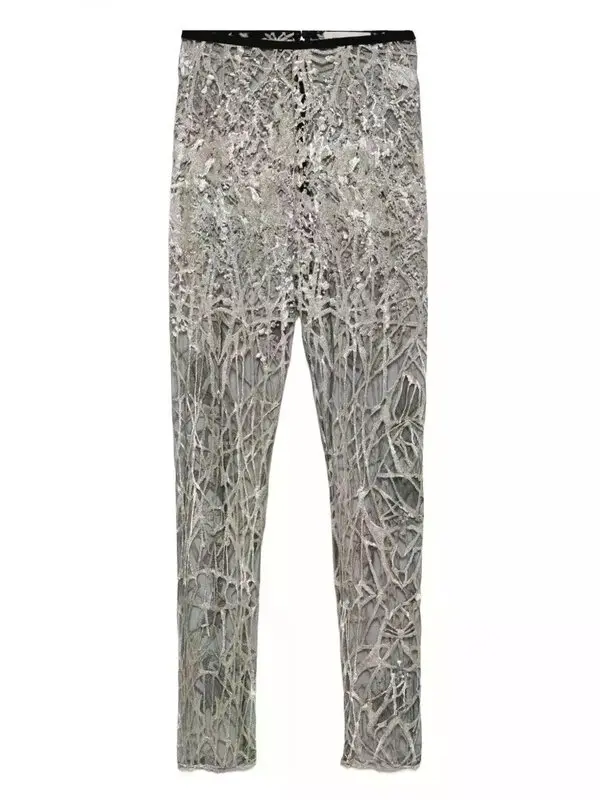 GEMY MAALOUF Lace-pattern Metallic Leggings