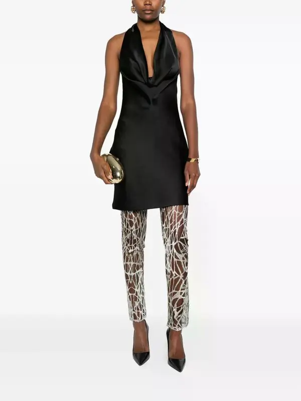 GEMY MAALOUF Lace-pattern Metallic Leggings
