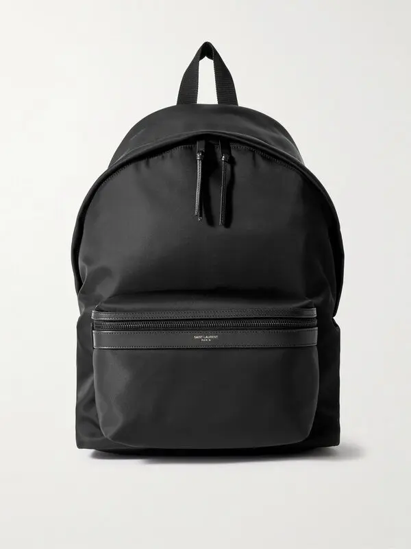 Saint Laurent City Leather-trimmed Backpack - Black