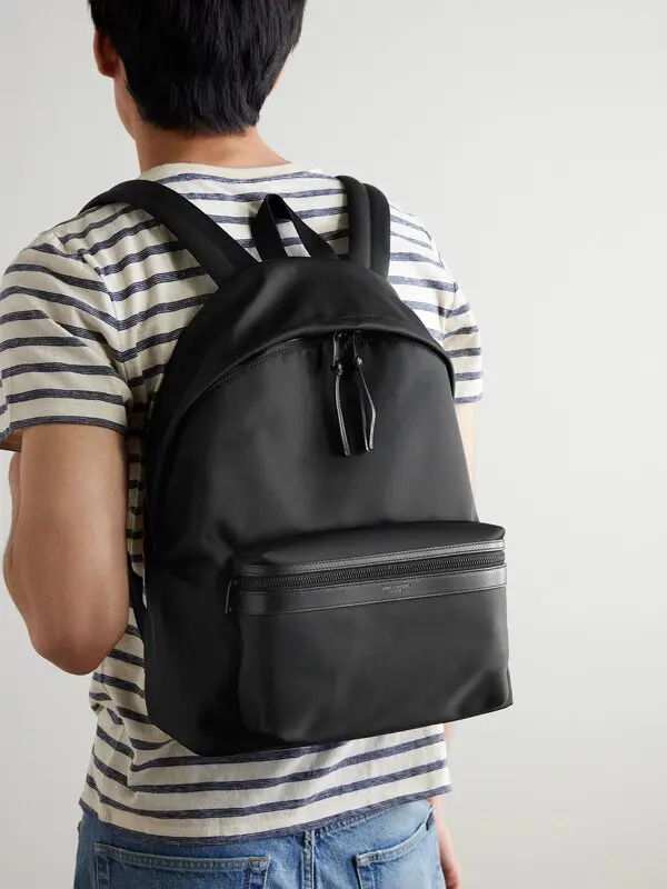 Saint Laurent City Leather-trimmed Backpack - Black