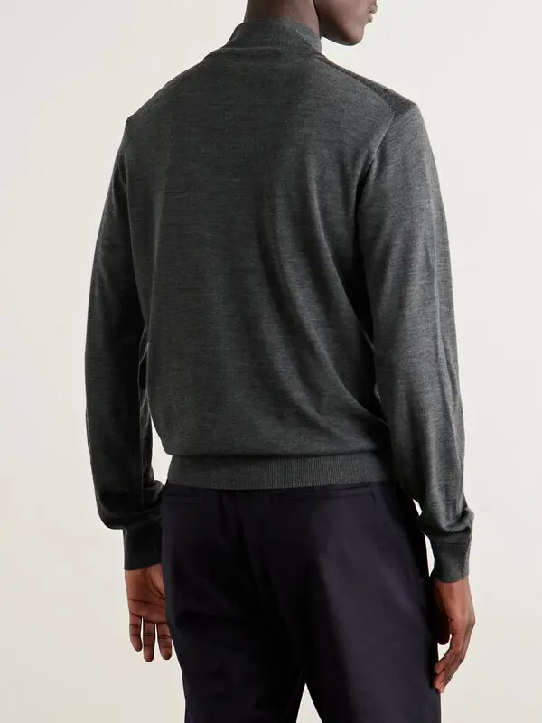 Canali Wool Half-zip Sweater - Gray