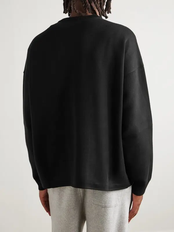 Loewe Anagram Logo-intarsia Knitted Sweater - Black