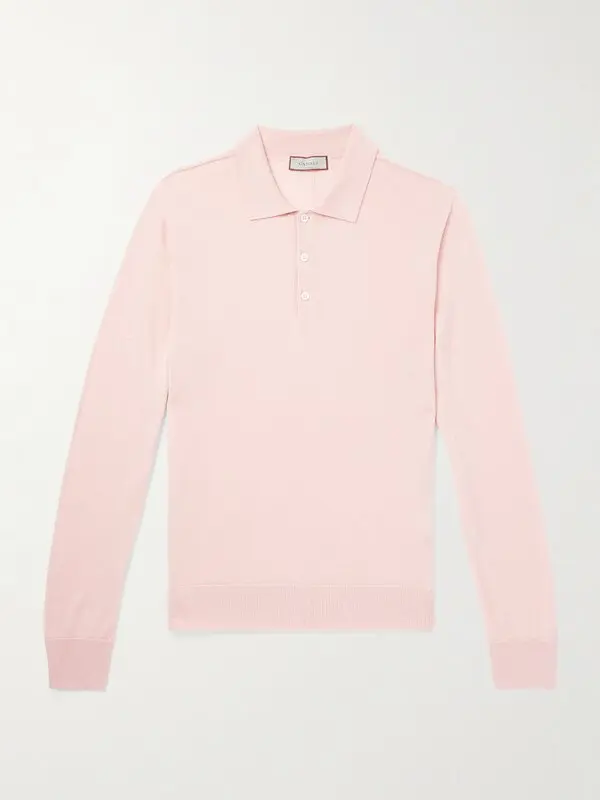 Canali Wool Polo Shirt - Pink