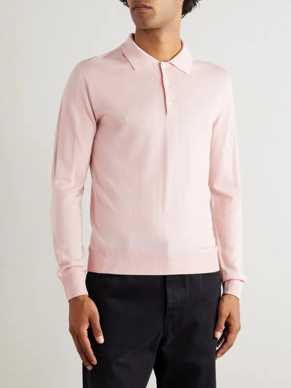 Canali Wool Polo Shirt - Pink