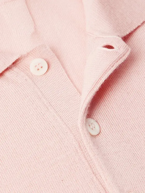Canali Wool Polo Shirt - Pink