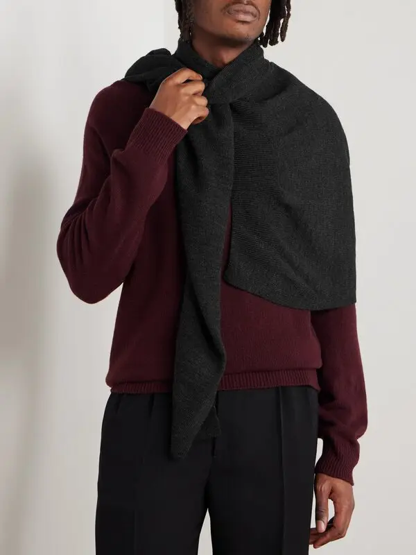 LEMAIRE Wrap Knitted Scarf - Gray