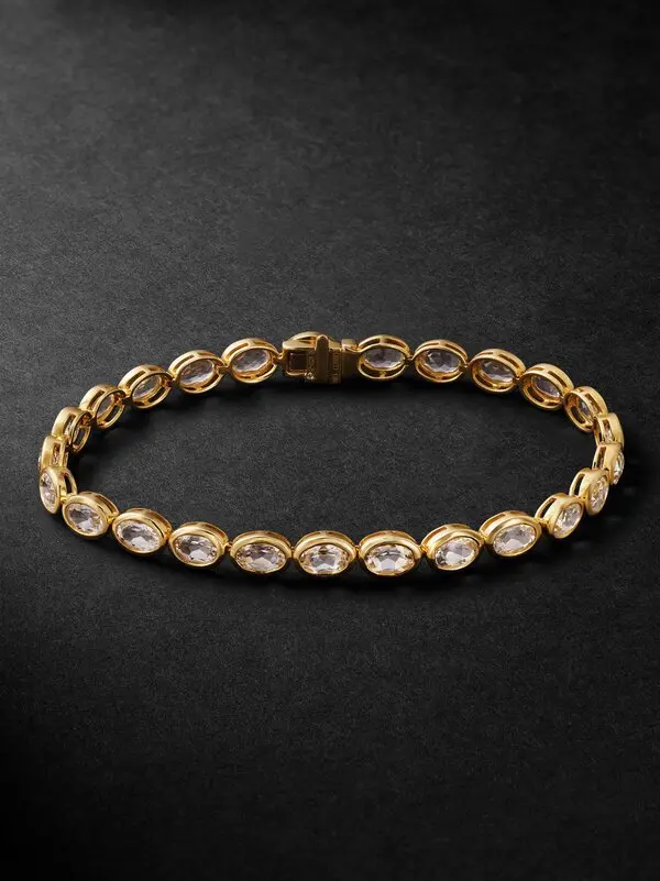 Shay 18-karat Yellow White Topaz Tennis Bracelet - Gold