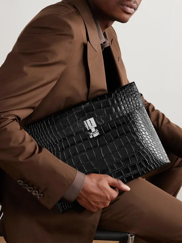 TOM FORD Croc-effect Patent-leather Document Holder