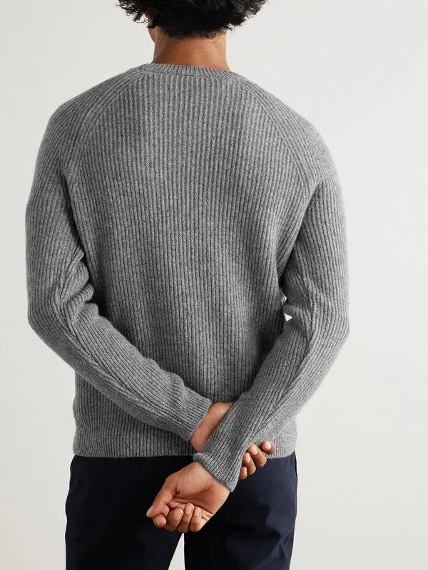 SLOWEAR Incotex Zanone Ribbed Virgin Wool Sweater