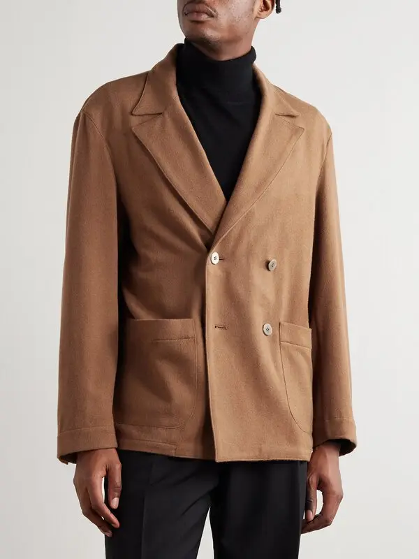 STOFFA Double-breasted Camel Hair Blazer