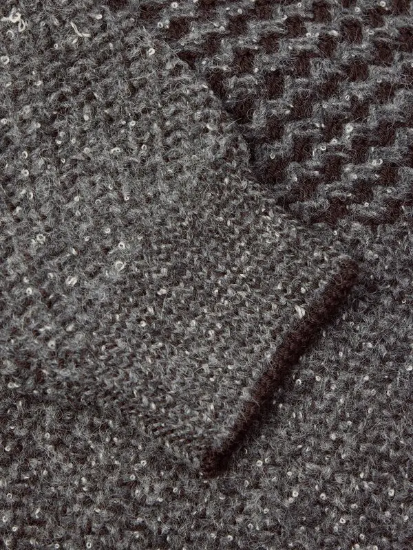 Canali Jacquard-knit Wool-blend Bouclé Sweater - Gray