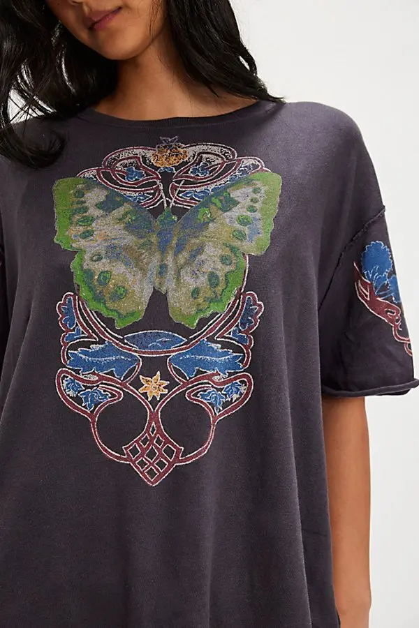 Free People We The Free Cosmic Bloom Graphic Tee - Twilight Dusk