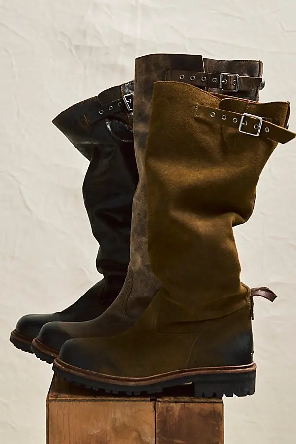 Free People We The Free Rapids Riding Boots - Uniform Suede