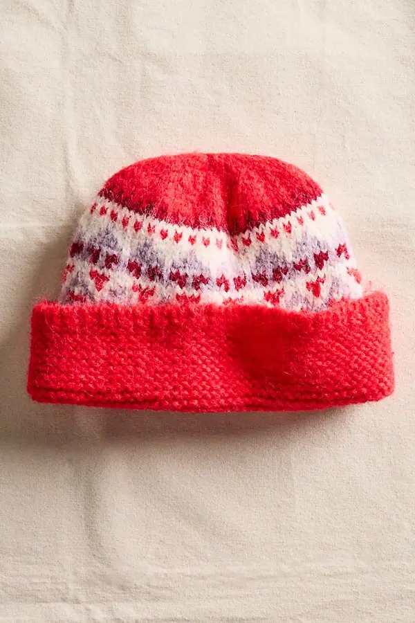 Free People Fairisle Beanie - Red