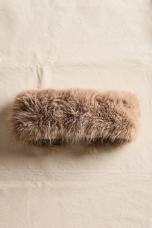 Free People Faux-fur Honey Pie Headband - Taupe