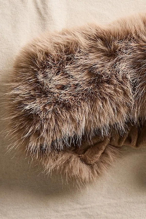 Free People Faux-fur Honey Pie Headband - Taupe