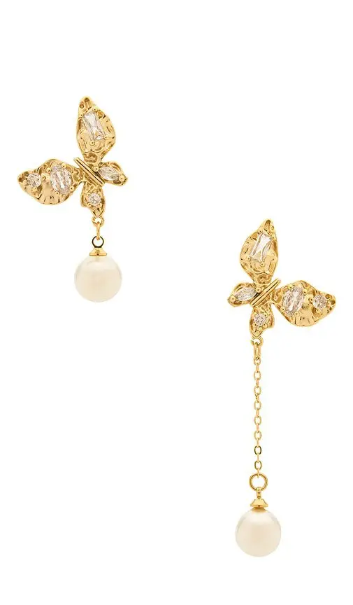 NATALIE B JEWELRY She's A Flutter Earrings - Gold