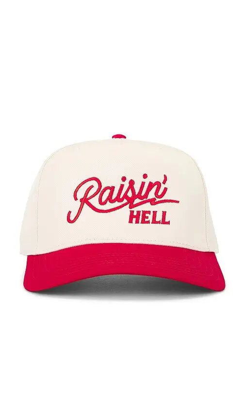 FRIDAY FEELIN Raisin Hell Cap - Cream & Red