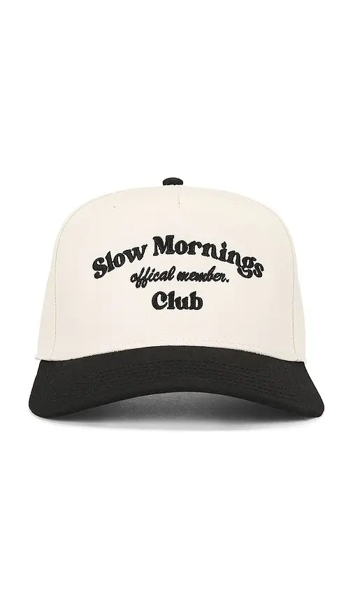 FRIDAY FEELIN Slow Mornings Club Cap - Cream & Black