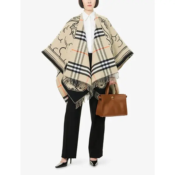 Burberry Stormy Knight Fringed Wool Cape
