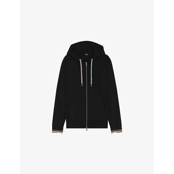 BOSS Zip-through Cotton-blend Hoody