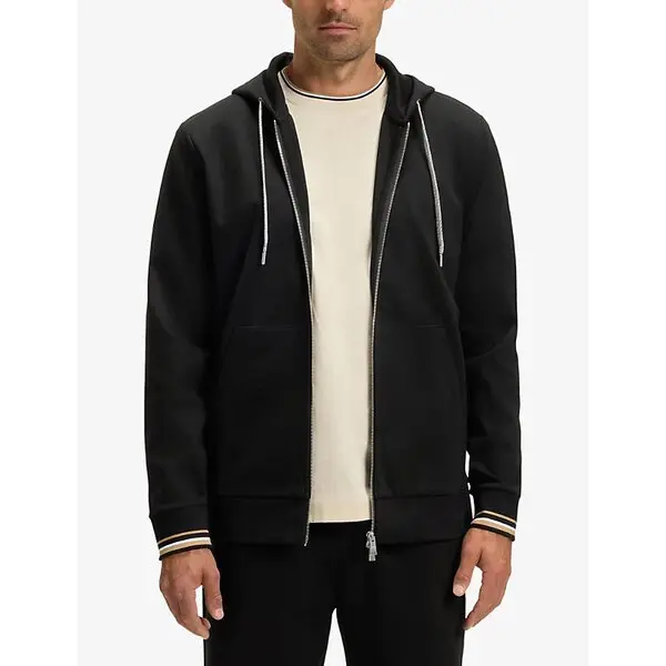 BOSS Zip-through Cotton-blend Hoody