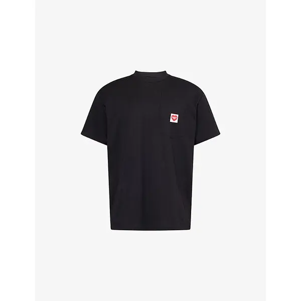 Carhartt Work In Progress Logo-patch Patch-pocket Cotton T-shirt - Black / Red