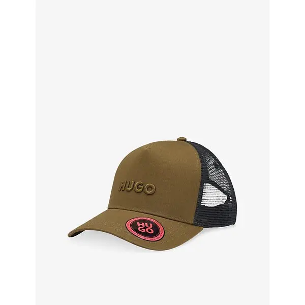 Hugo Cotton-twill And Mesh Trucker Hat - Open Green