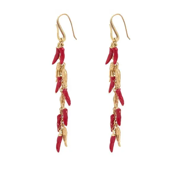 ALEMAIS Tesori Chilli & Fish Drop Earrings - Gold