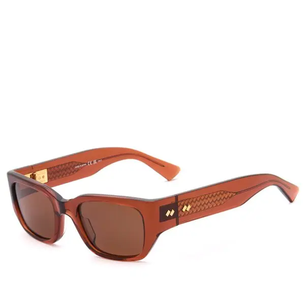 Bottega Veneta Bv1400s Intrecciato Wirecore Sunglasses - Brown